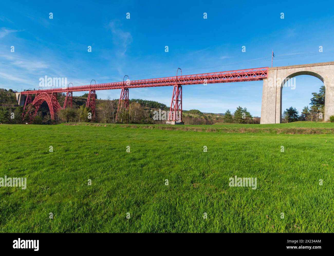 The Garabit viaduct, built by Gustave Eiffel, in the Cantal department ...
