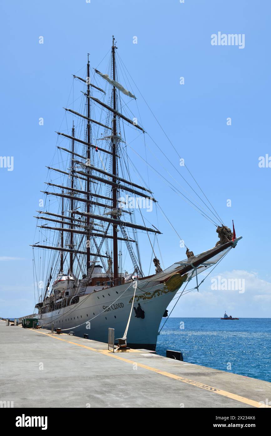 Tall sailing ship 'Sea Cloud' in Philipsburg, Sint Maarten. Edward ...