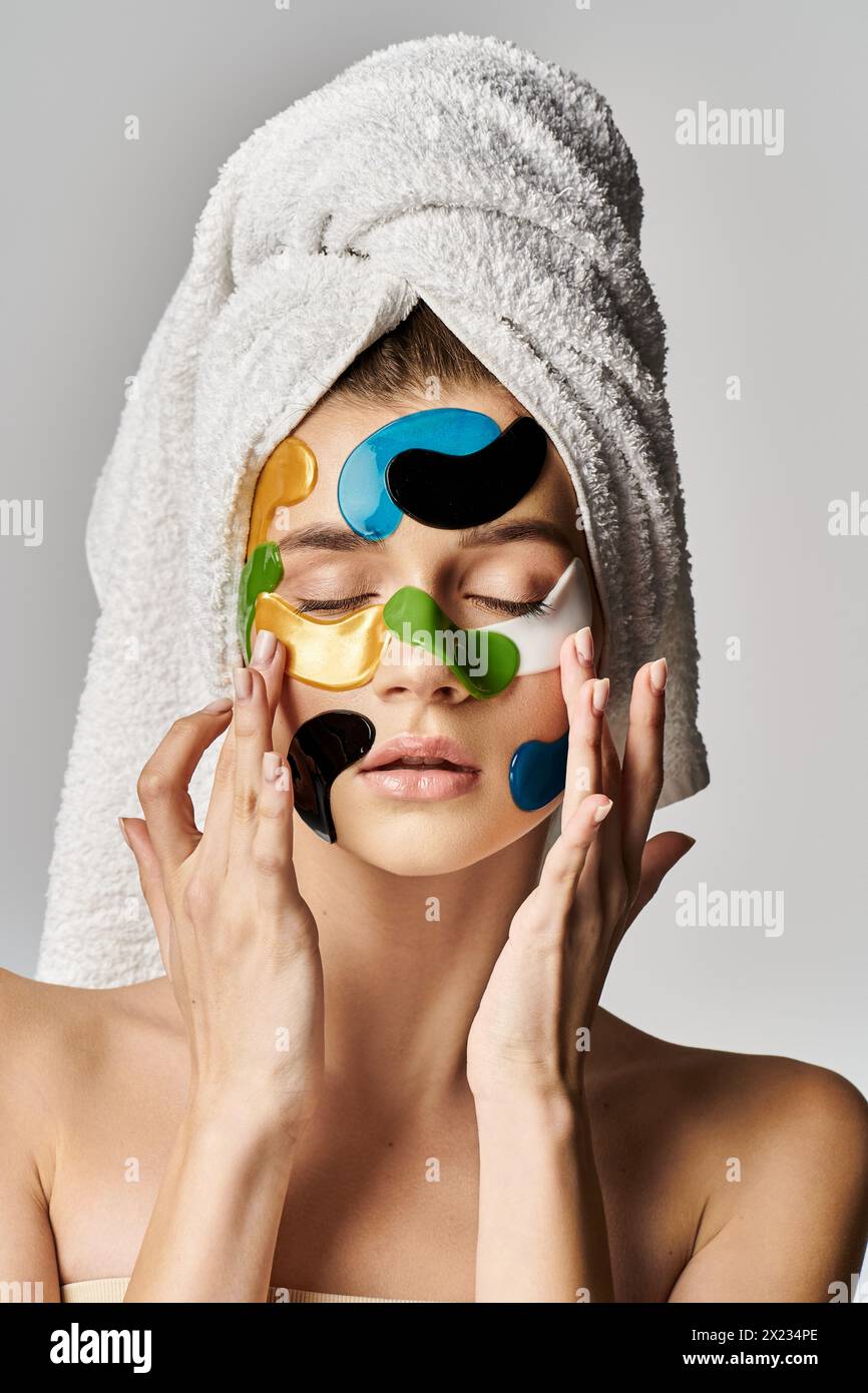 Woman hair wrapped around face hi-res stock photography and images - Alamy