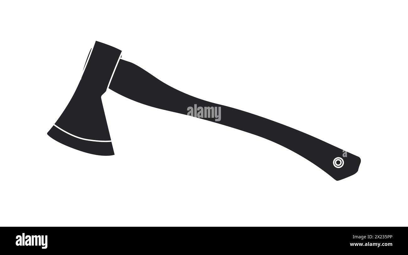 Vector Isolated Illustration of a Axe. Black and white editable ...