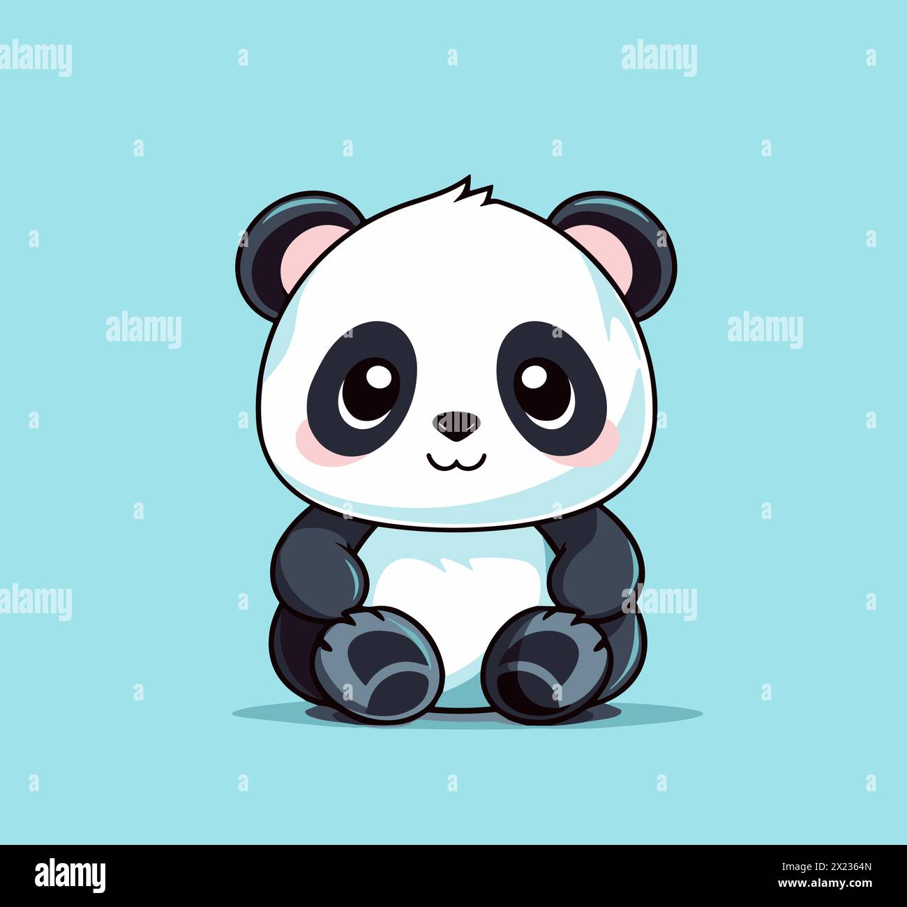 cute chibi panda character mascot colorful Illustration Stock Vector Image Art Alamy