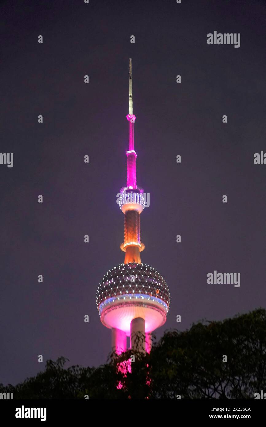 Oriental Pearl Tower, Pudong, Shanghai, China, Asia, Tower illuminated ...