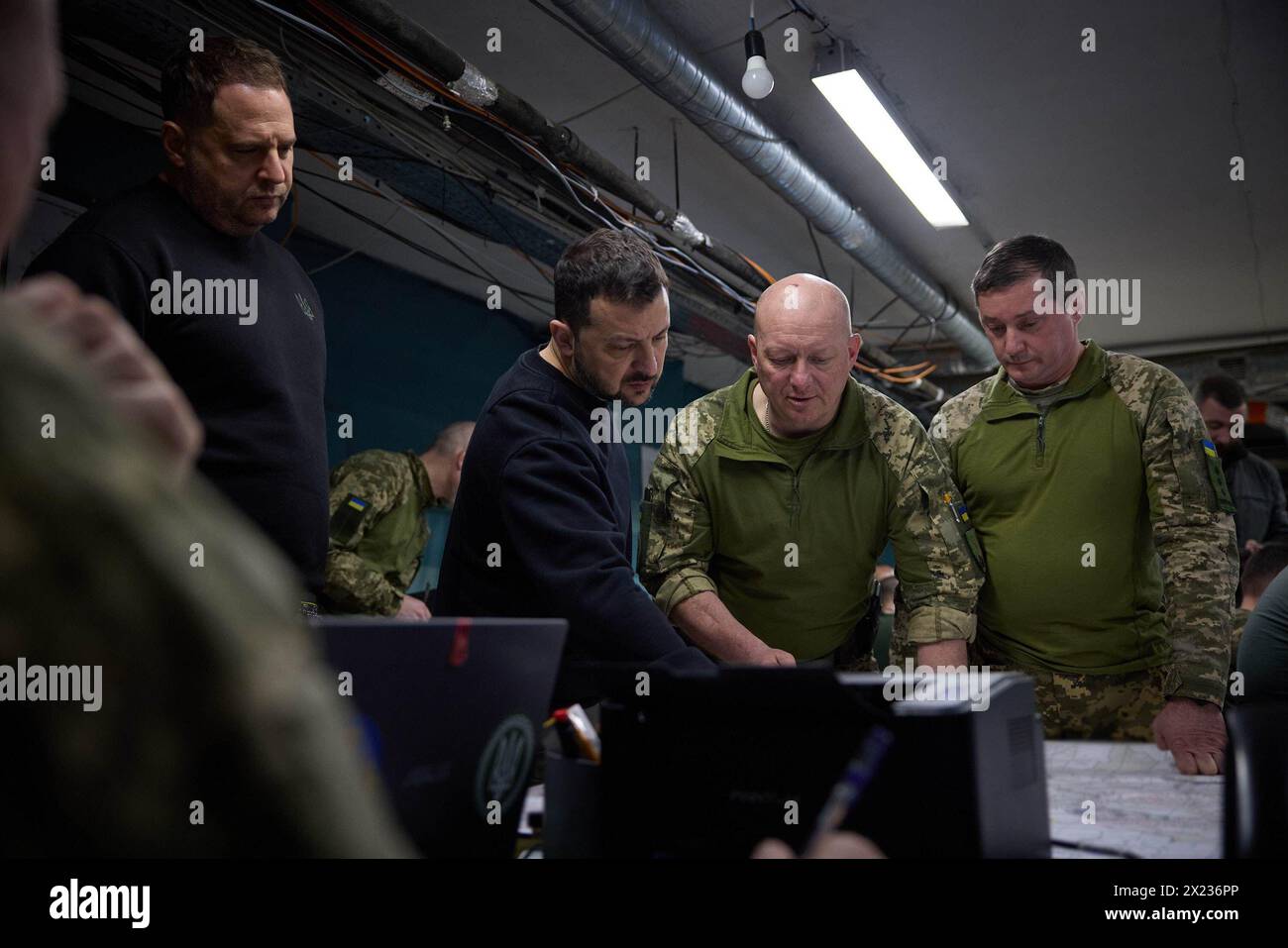 Chasiv Yar, Ukraine. 19 April, 2024. Ukrainian President Volodymyr ...