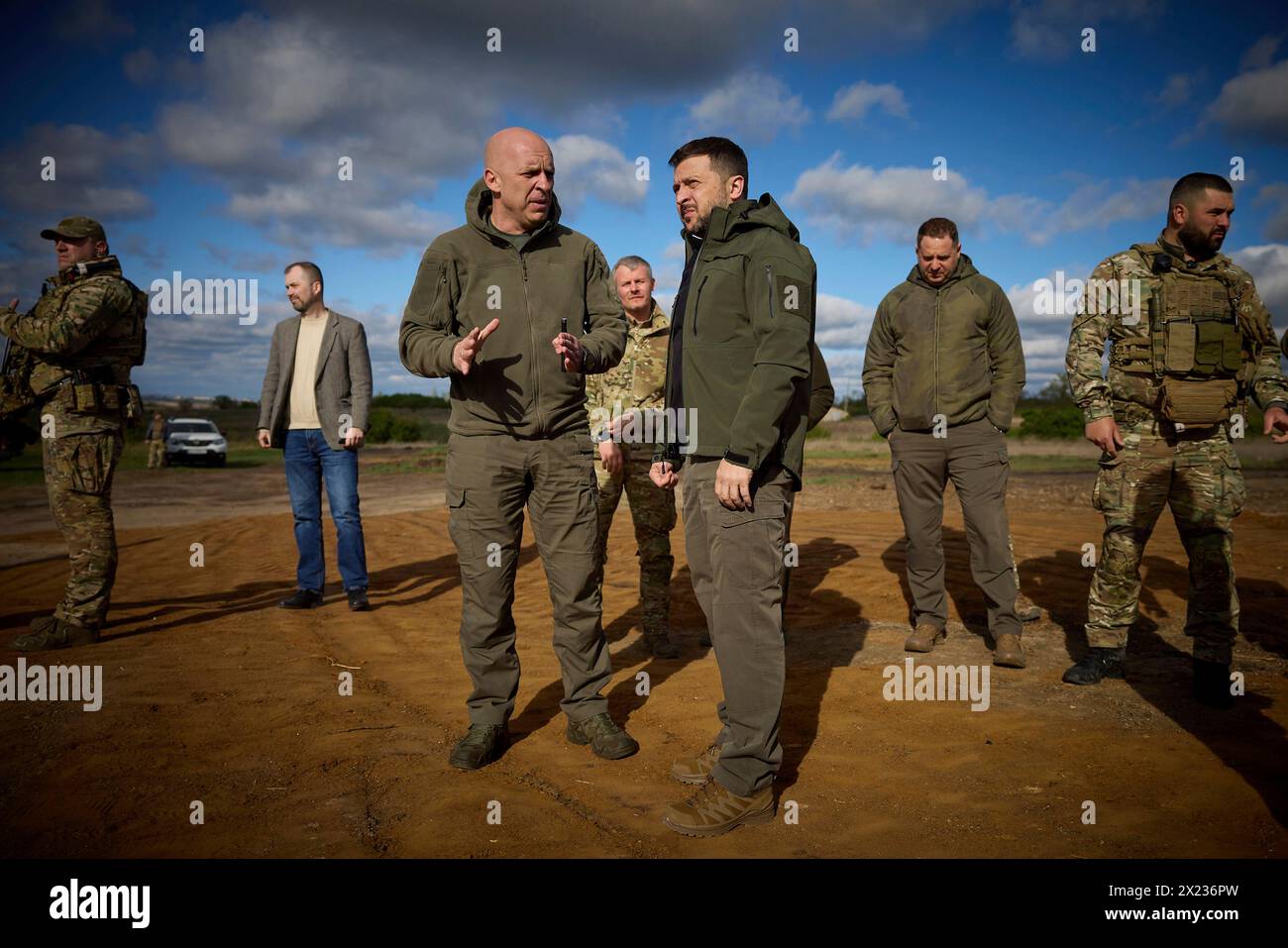 Chasiv Yar, Ukraine. 19 April, 2024. Ukrainian President Volodymyr ...