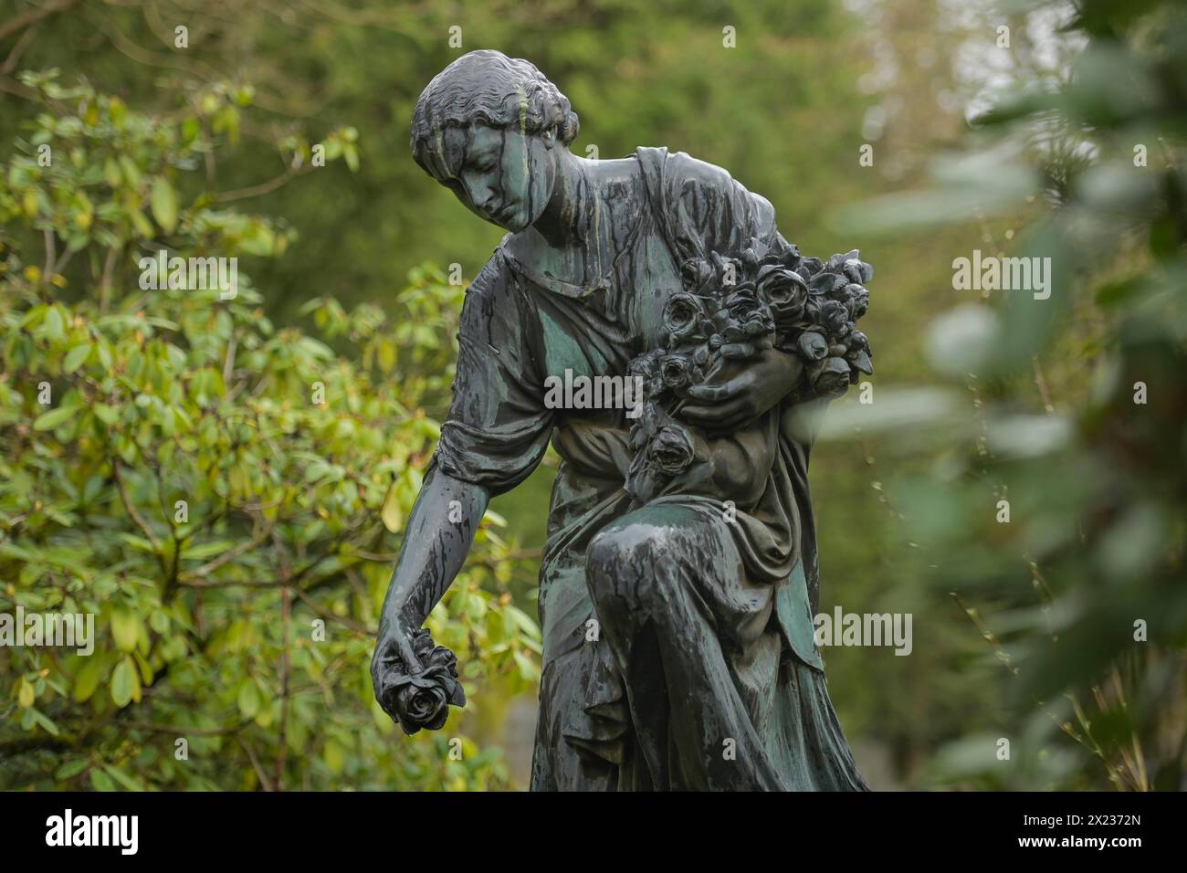 Bronze female figure, mourning figure, symbol of death, North Cemetery ...