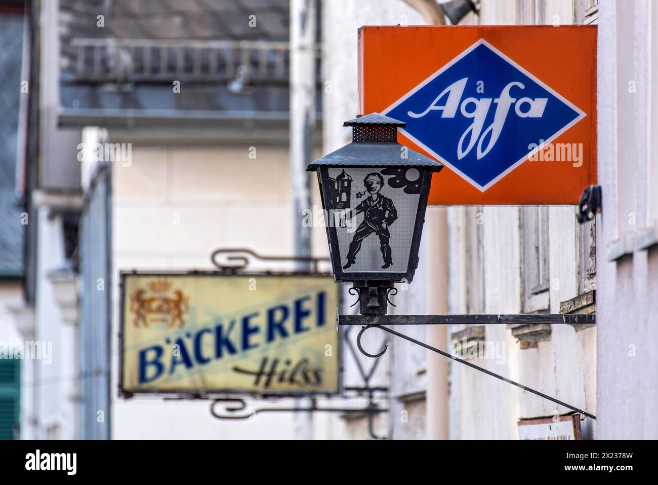 Cantilever sign, AGFA Film und Foto advertising sign, light box ...
