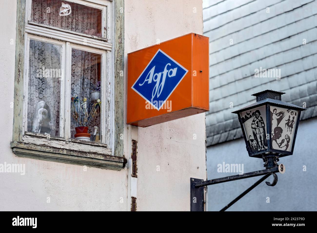 Cantilever sign, AGFA Film und Foto advertising sign, light box ...