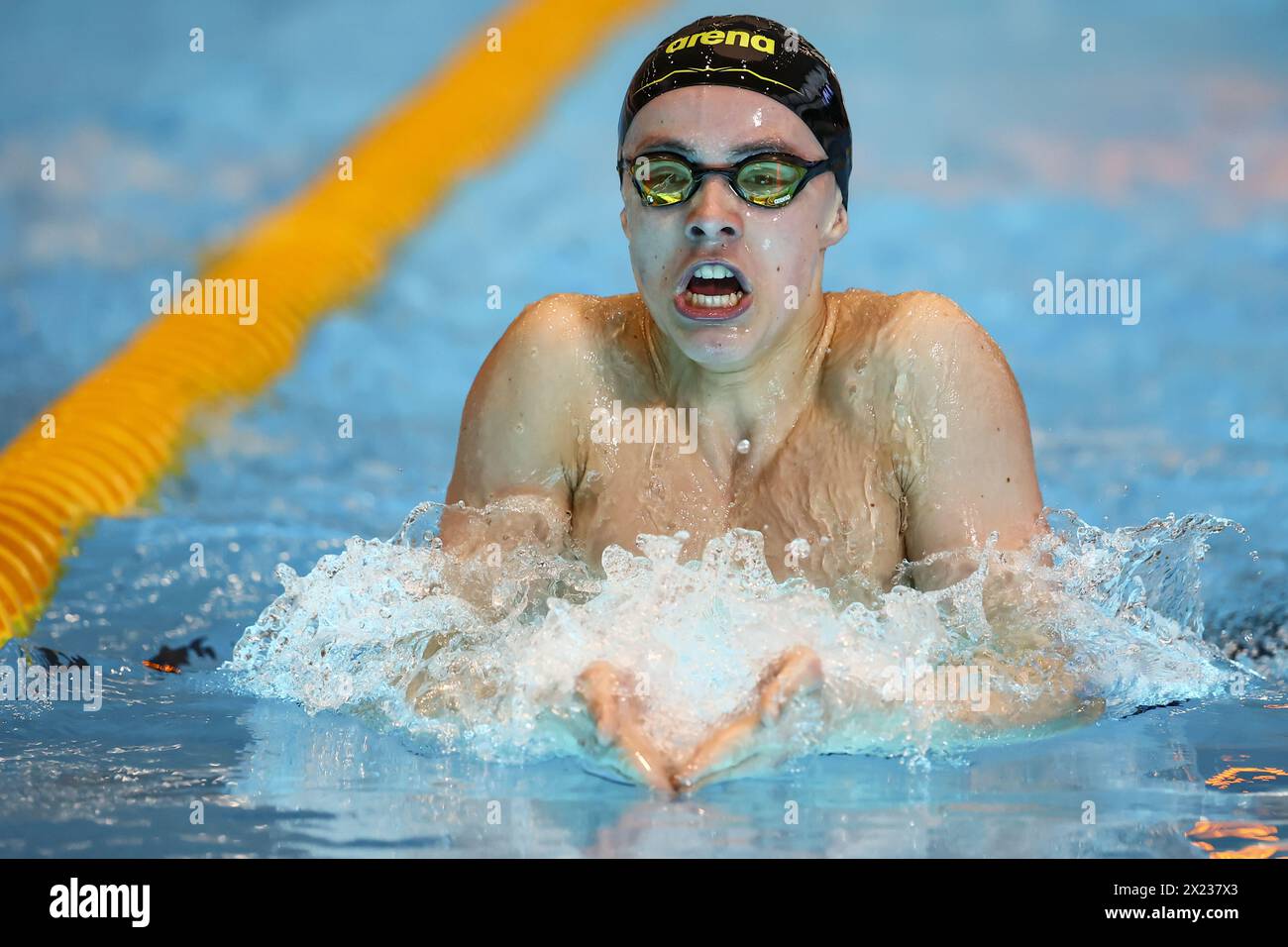 Antwerpen, Belgium. 19th Apr, 2024. Simon Laviolette pictured in action during the men's 400m ...