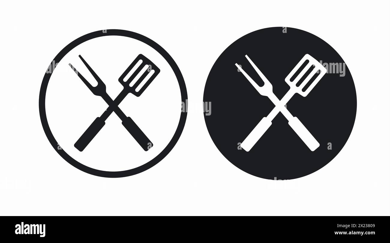 Barbecue icon. Vector black and white isolated illustration of barbecue ...