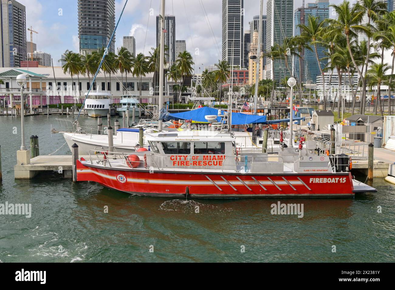 Miami, Florida, USA - 1 December 2023: Fast boat of the City of Miami ...