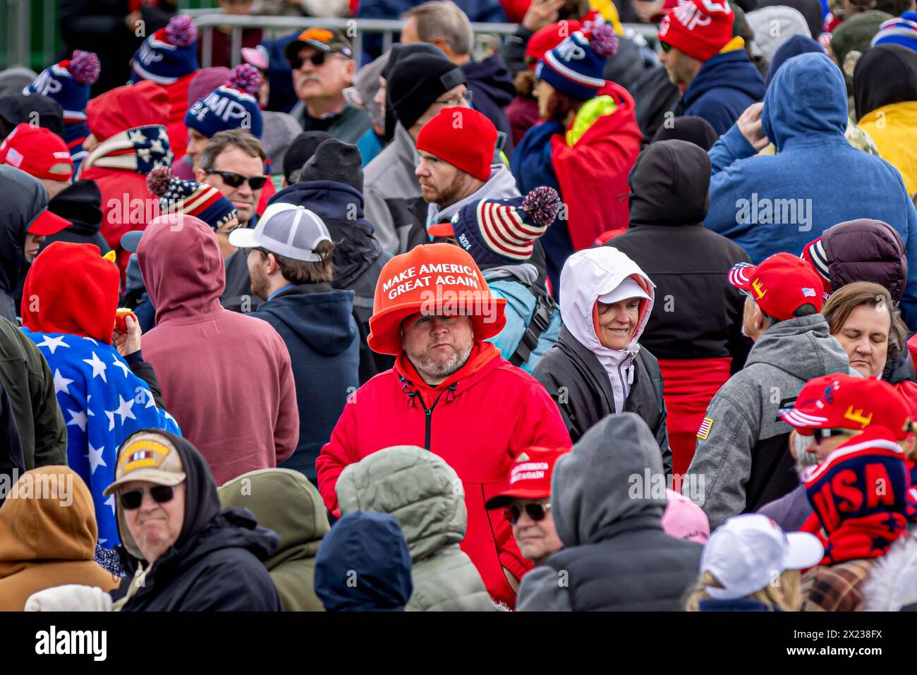 Supporters of former President Trump attend a campaign rally on April ...