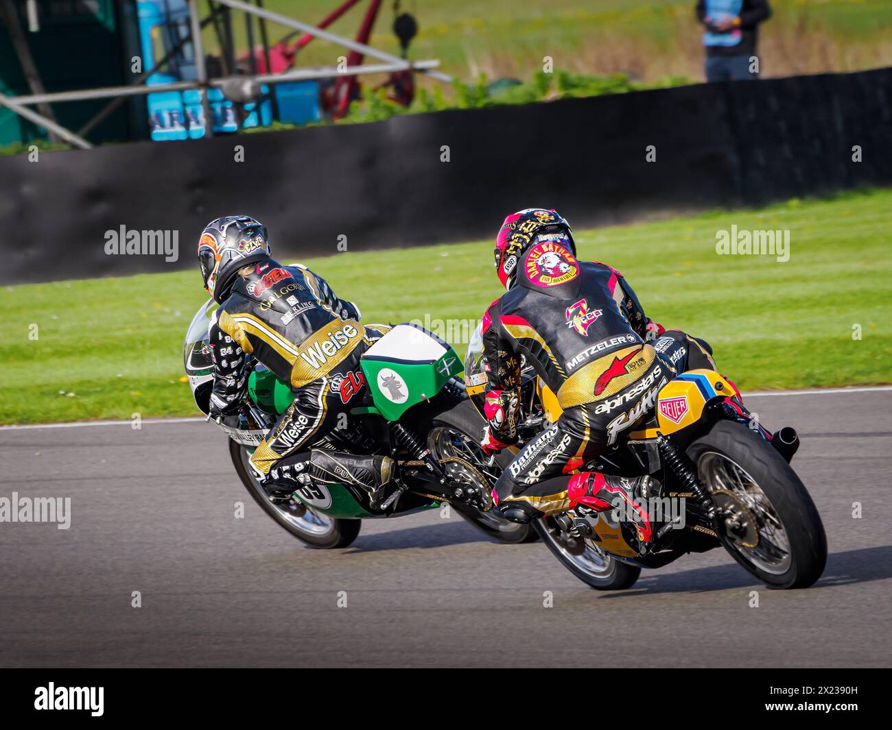 Maria Costello and Michael Rutter riding in the Hailwood Trophy Race ...