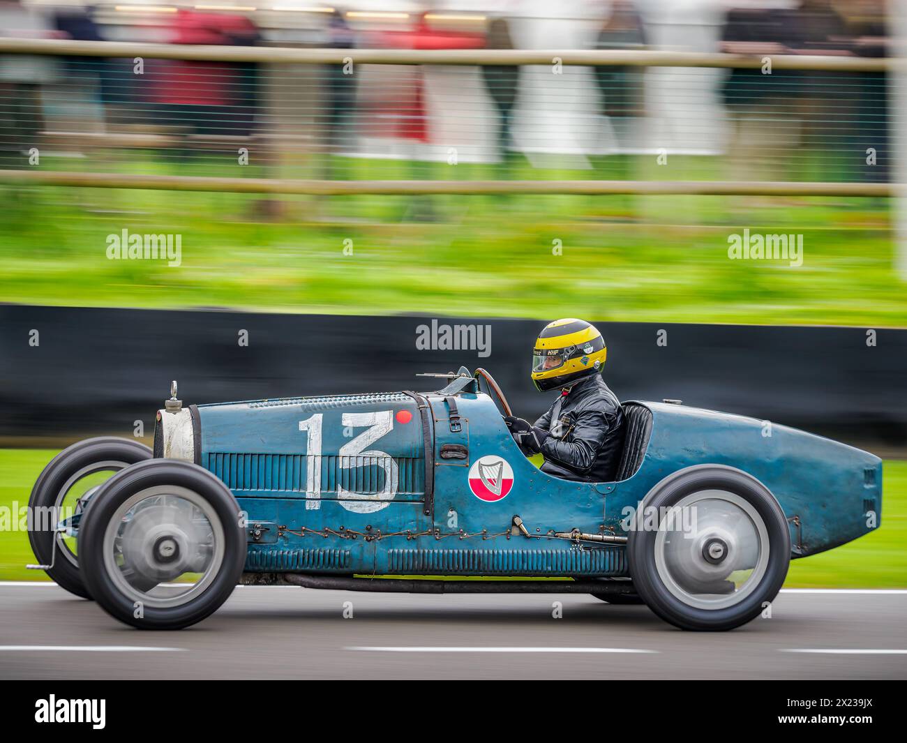 Duncan Pittaway driving a 1925 Type35 Bugatti at the Goodwood Members ...
