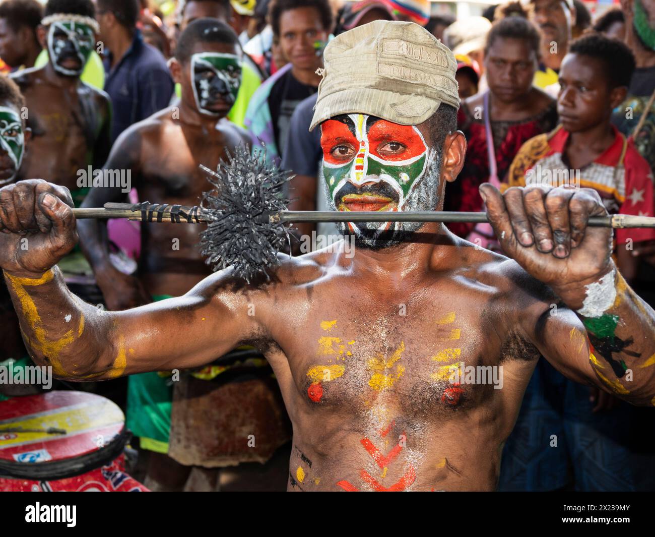 Man, native, Sing Sing, Morobe Show, Lae, Papua New Guinea Stock Photo ...