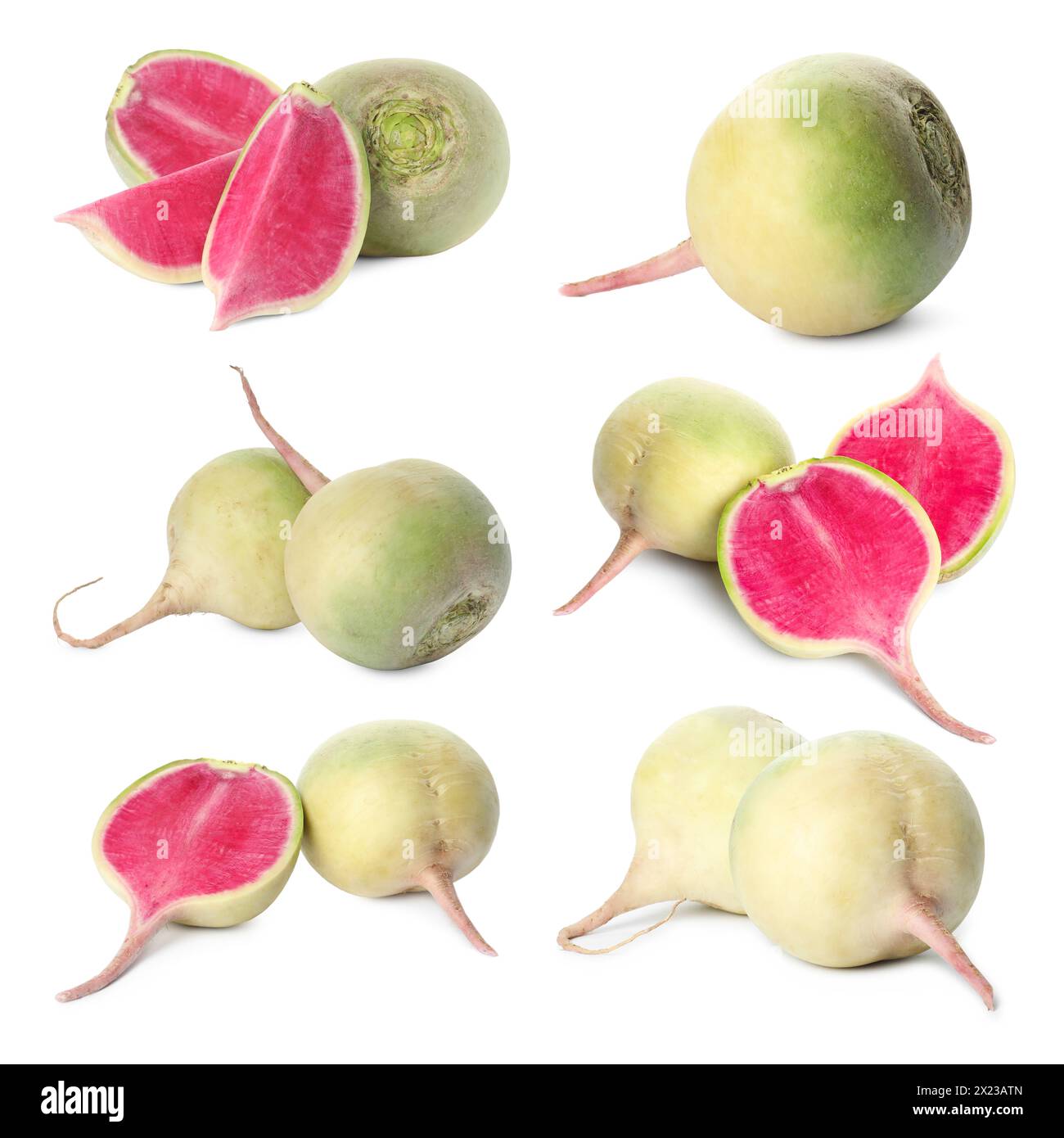 Different ripe turnips isolated on white, set Stock Photo - Alamy