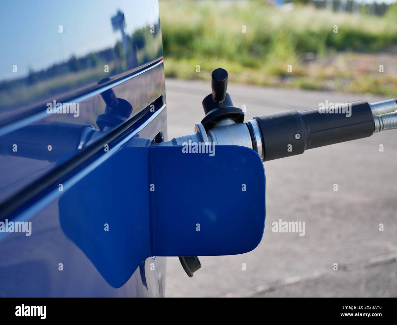 Compressed natural gas vehicle fuel nozzle Stock Photo - Alamy