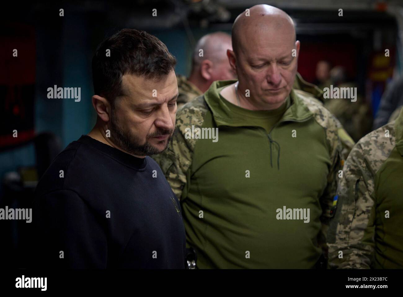 Chasiv Yar, Ukraine. 19th Apr, 2024. Ukrainian President Volodymyr ...