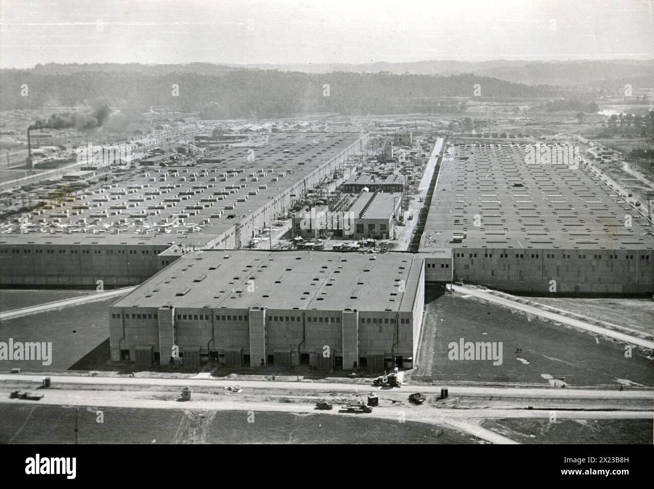 August 1945 - An aerial view of one of the giant production plants at ...