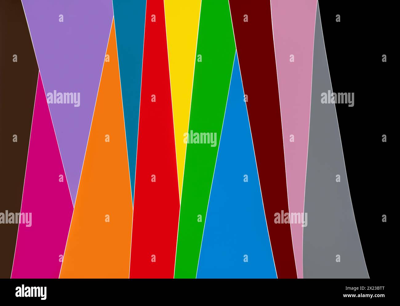 Colourful layers of different coloured vinyl sheets making interesting ...