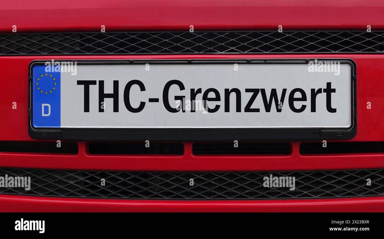Autokennzeichen mit Schriftzug THC-Grenzwert Autokennzeichen mit ...