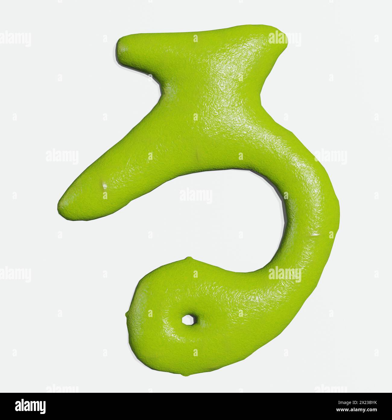 3d render of isolated wasabi japanese hiragana characters or letters on ...