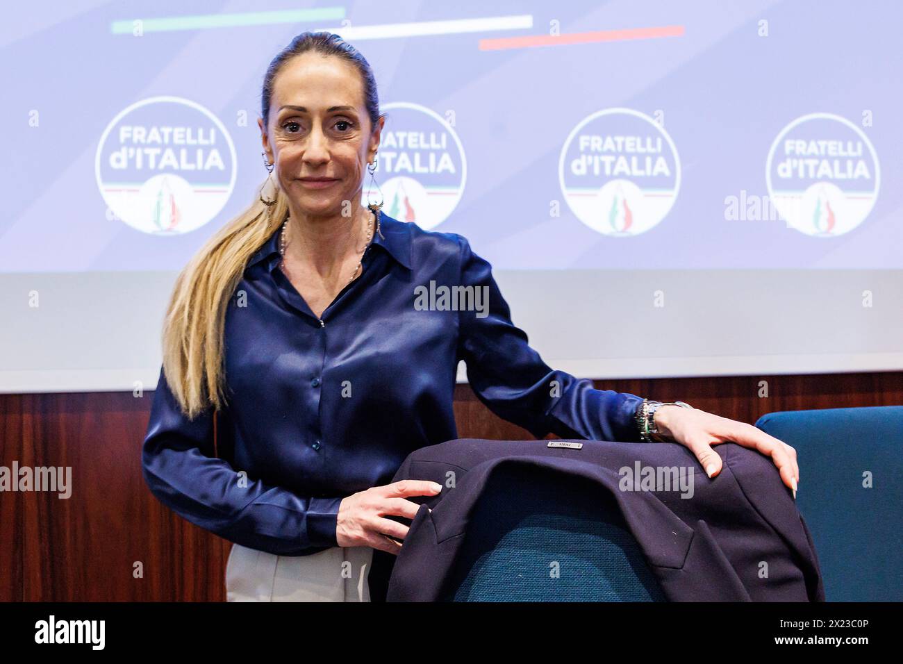 Viterbo, Italia. 19th Apr, 2024. La responsabile della segreteria ...