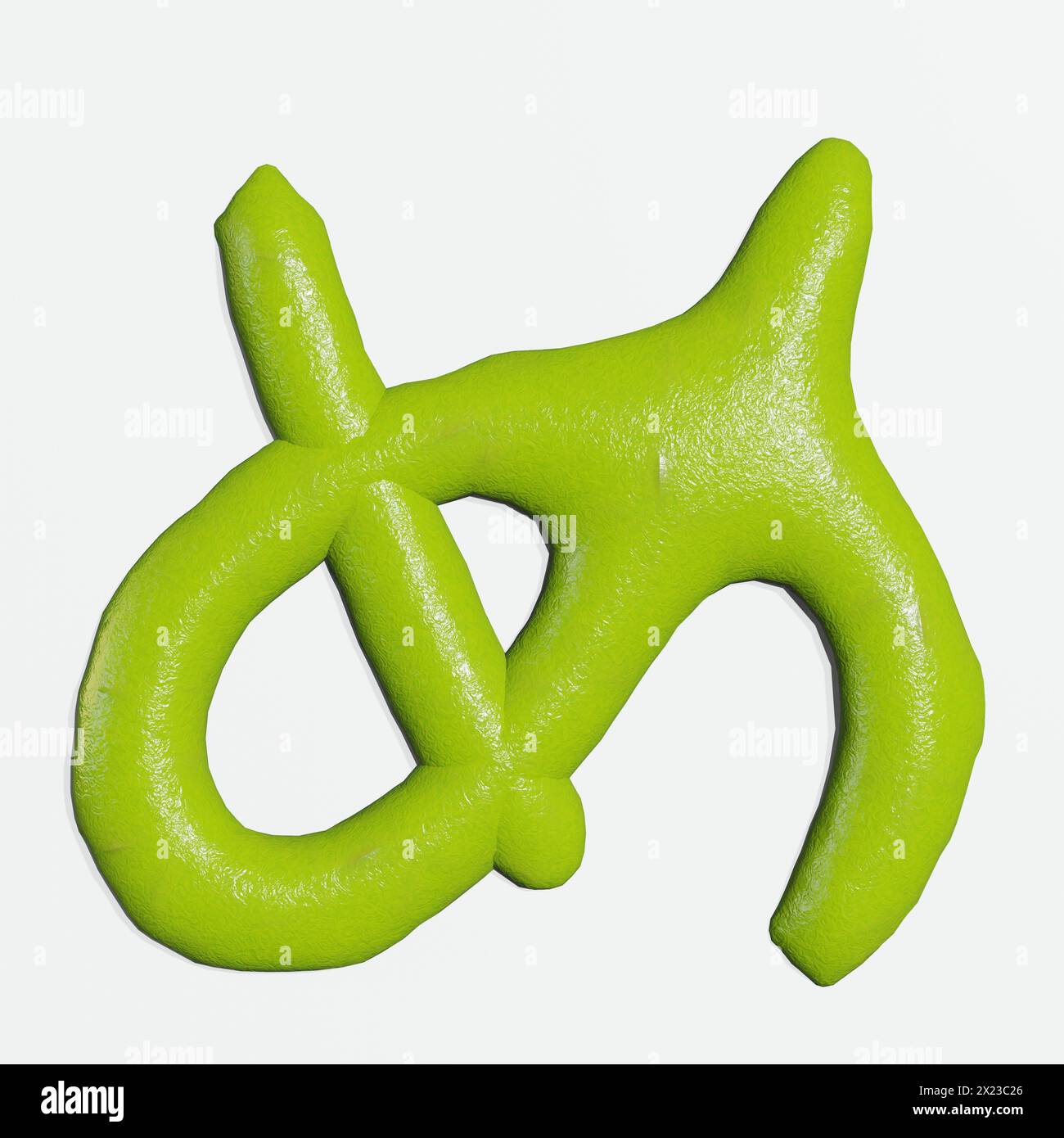 3d render of isolated wasabi japanese hiragana characters or letters on ...