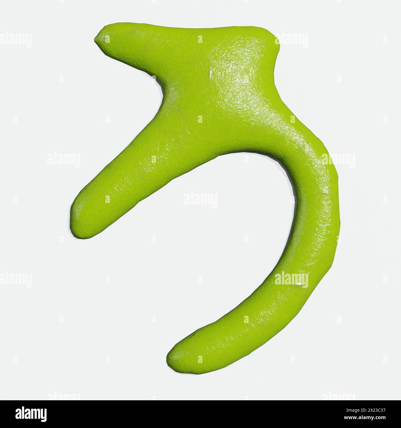 3d render of isolated wasabi japanese hiragana characters or letters on ...