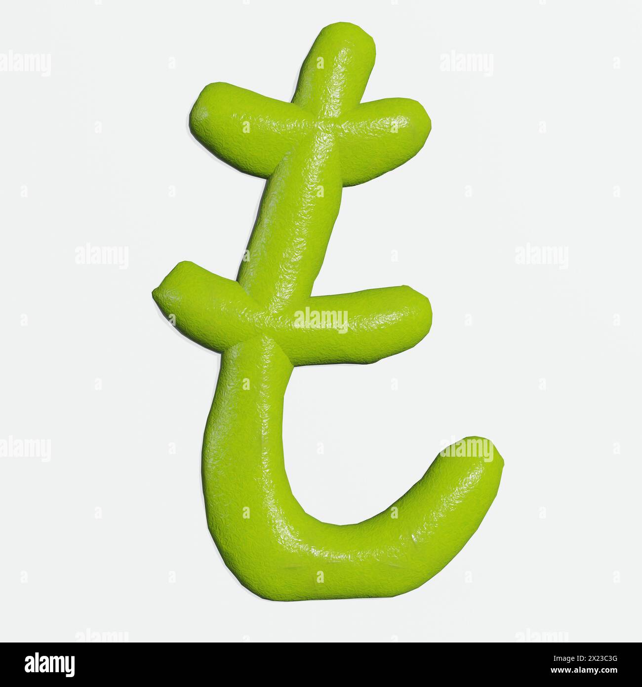 3d render of isolated wasabi japanese hiragana characters or letters on ...