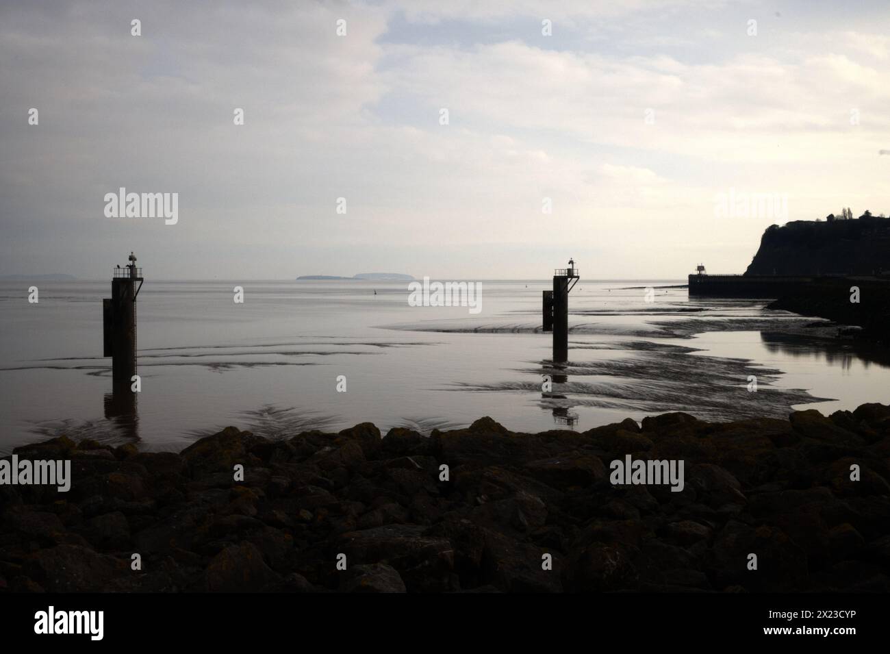 Calm Waters by Cardiff Bay Barrage near Penarth in the Bristol Channel ...