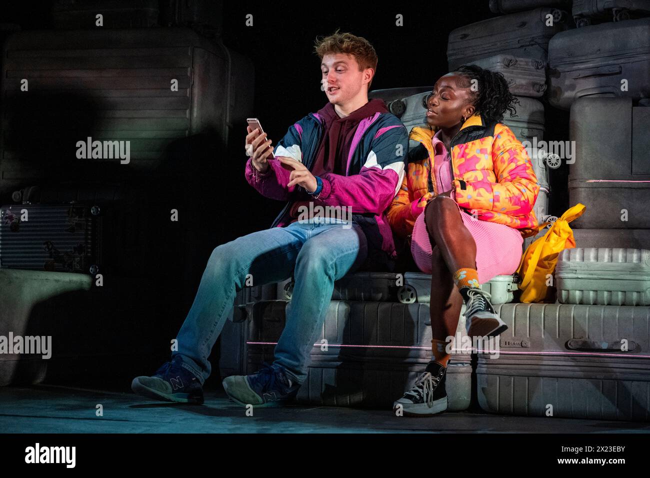 London, UK. 19 April 2024. Sam Tutty as Dougal and Dujonna Gift as ...