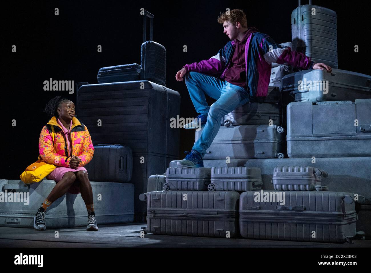 London, UK. 19 April 2024. Sam Tutty as Dougal and Dujonna Gift as ...