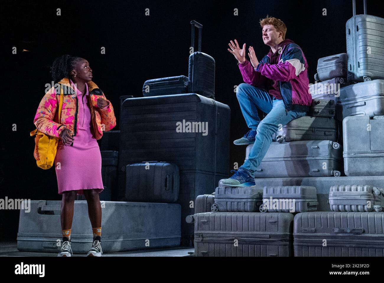 London, UK. 19 April 2024. Sam Tutty as Dougal and Dujonna Gift as ...