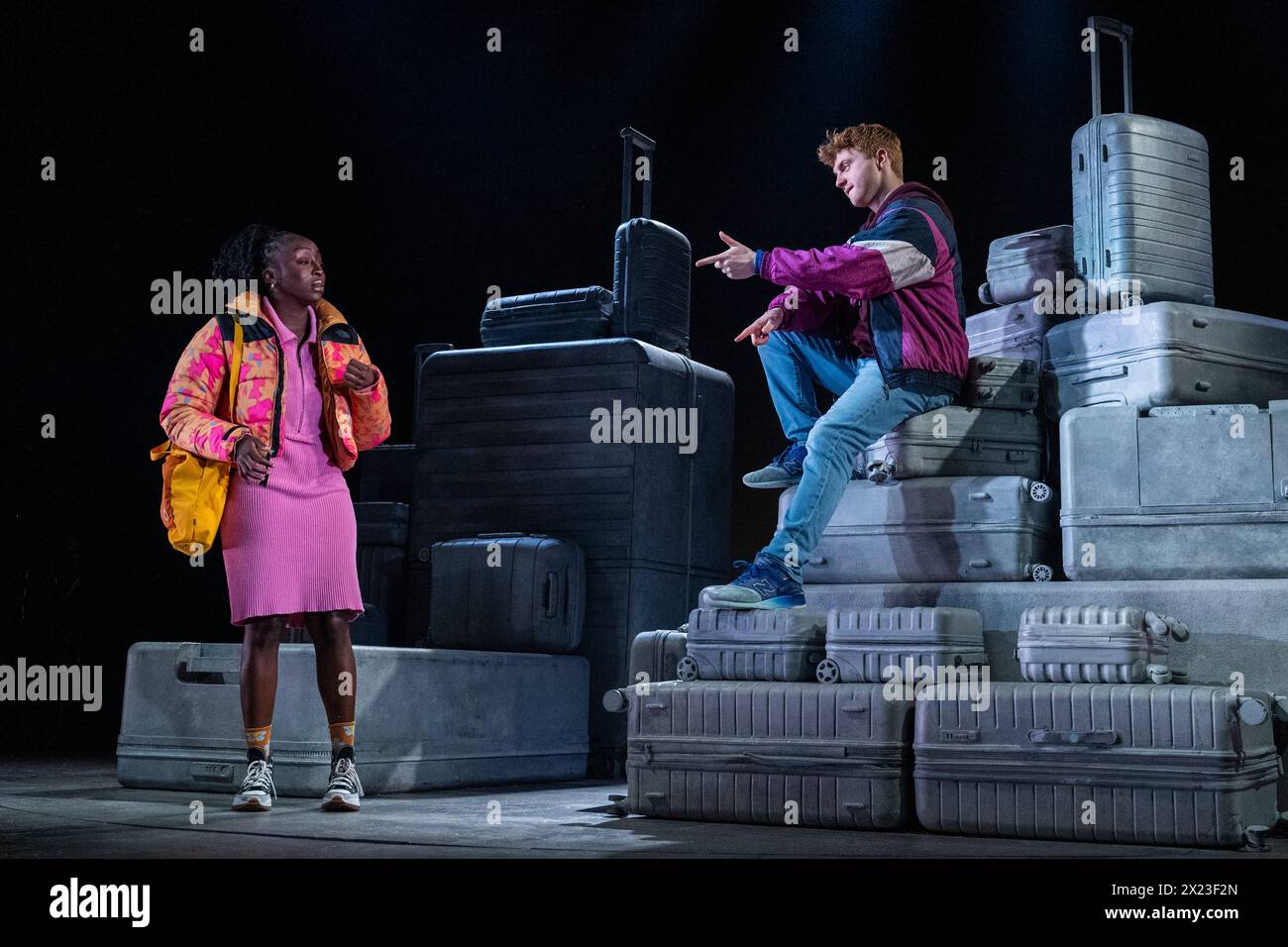 London, UK. 19 April 2024. Sam Tutty as Dougal and Dujonna Gift as ...