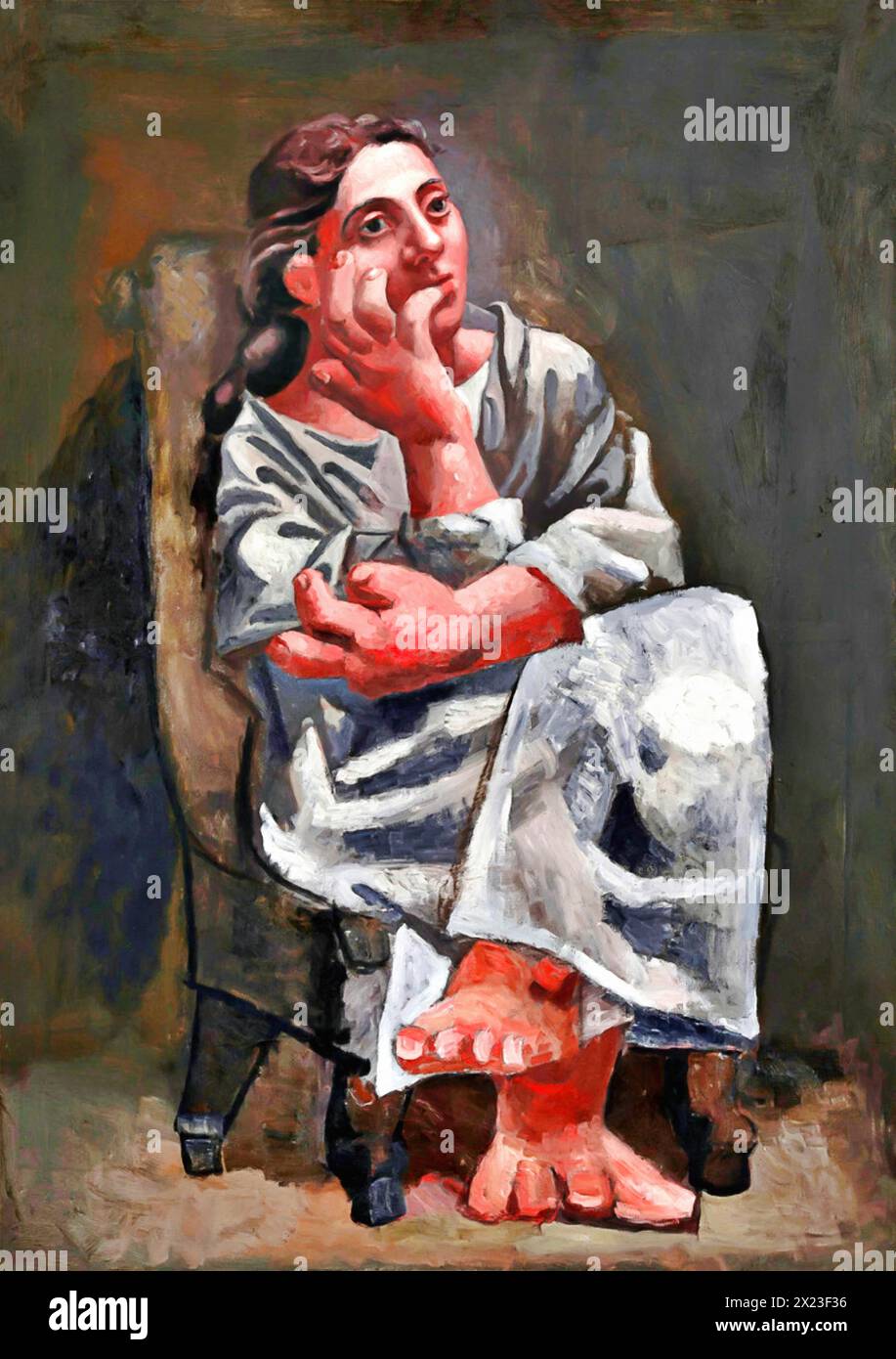 Seated woman, 1920 (Painting) by Artist Picasso, Pablo (1881-1973) Spanish Stock Vector Image ...