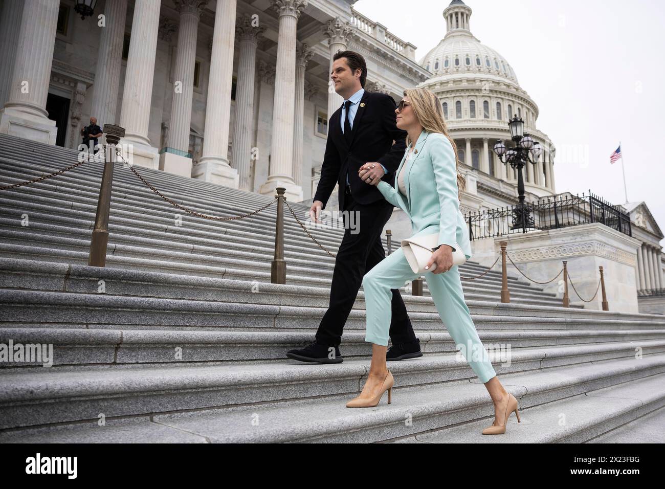 Rep. Matt Gaetz (R-Fla.) and his wife, Ginger Luckey Gaetz, arrive at ...