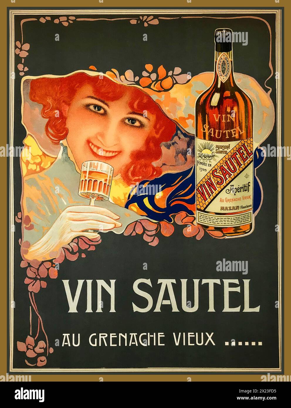 Vintage french drinks aperitif poster 1900s hi-res stock photography ...