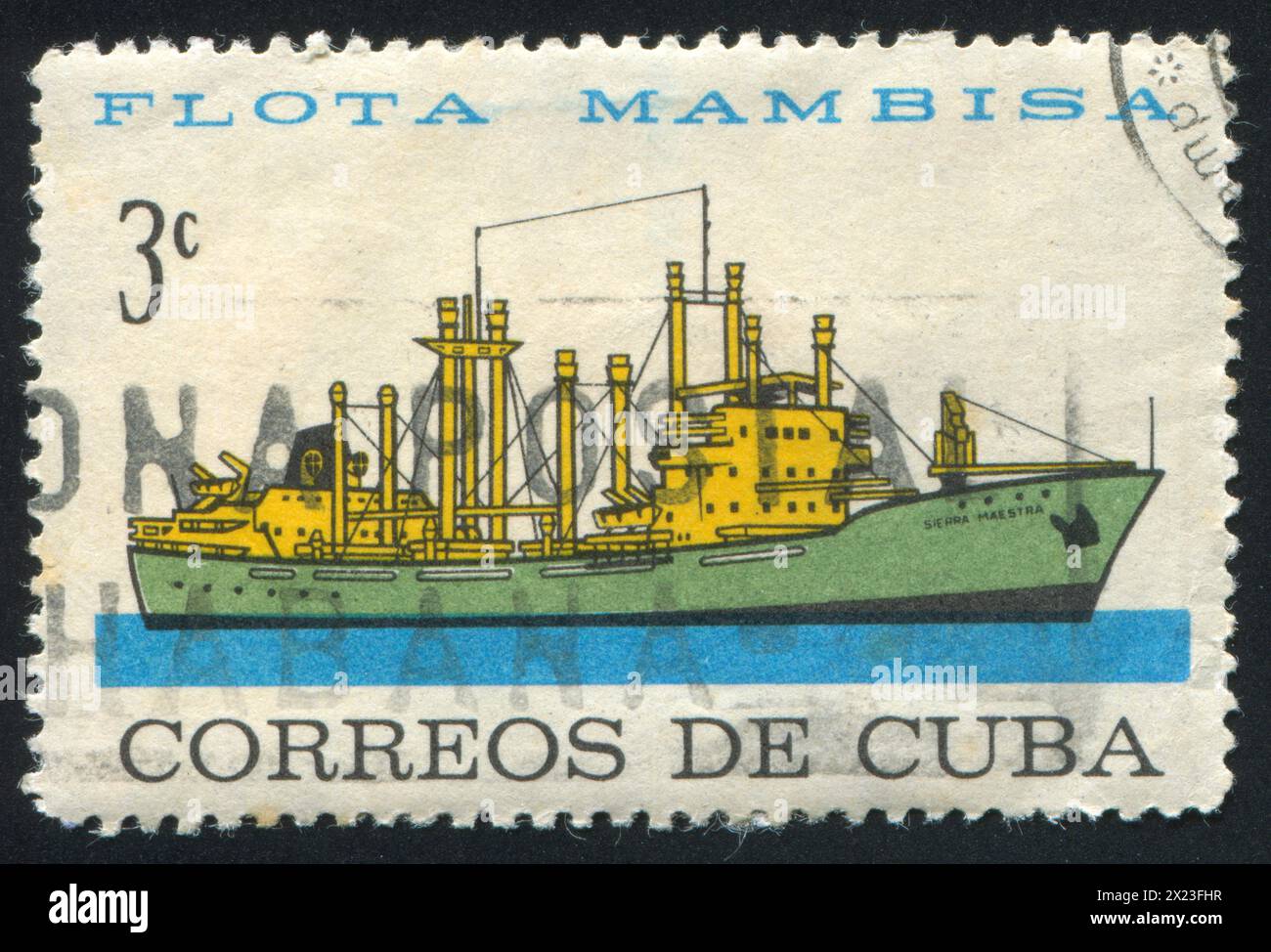 CUBA - CIRCA 1962: stamp printed by Cuba, shows Merchant ship Sierra ...