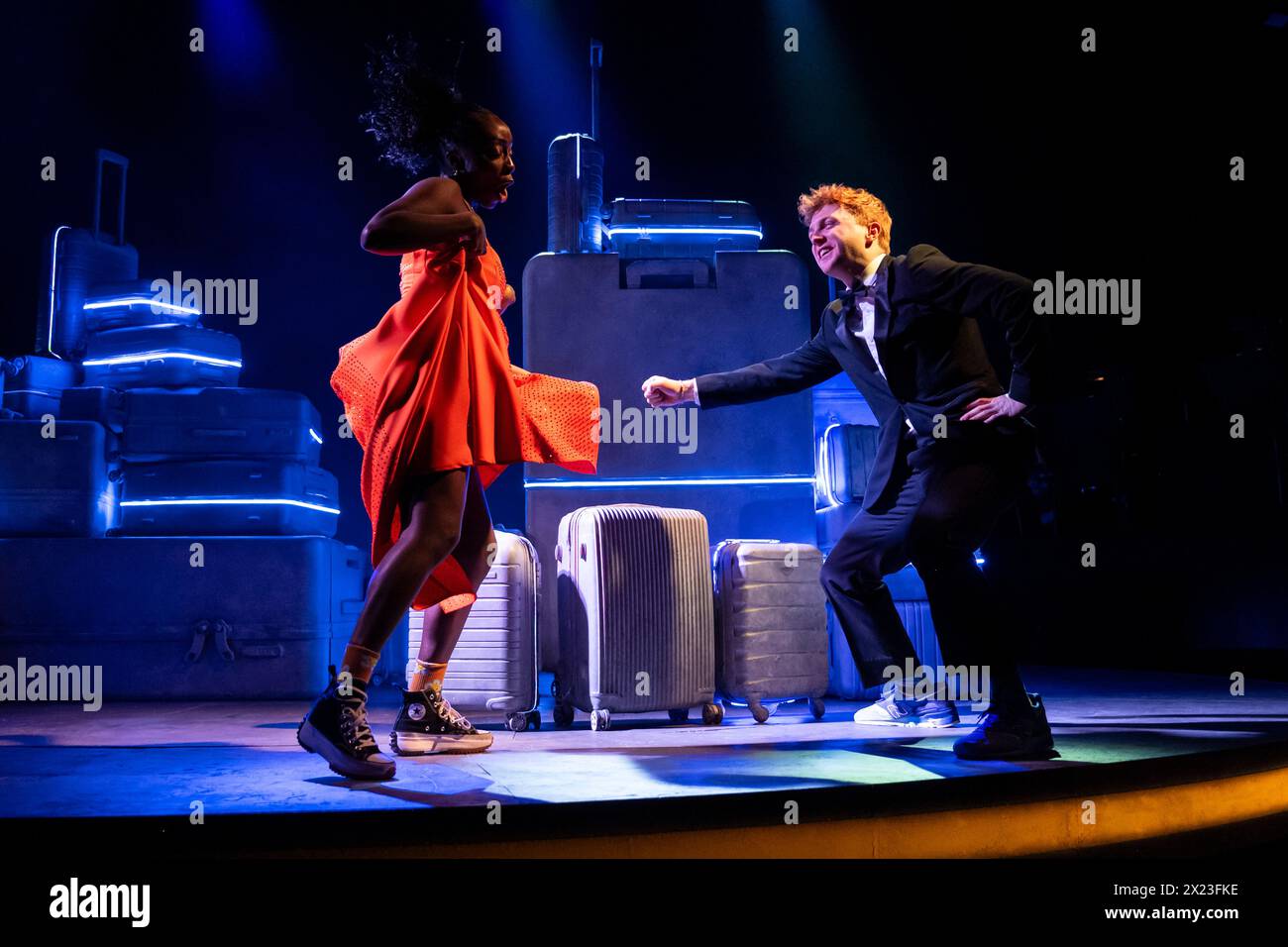 London, UK. 19 April 2024. Sam Tutty as Dougal and Dujonna Gift as ...