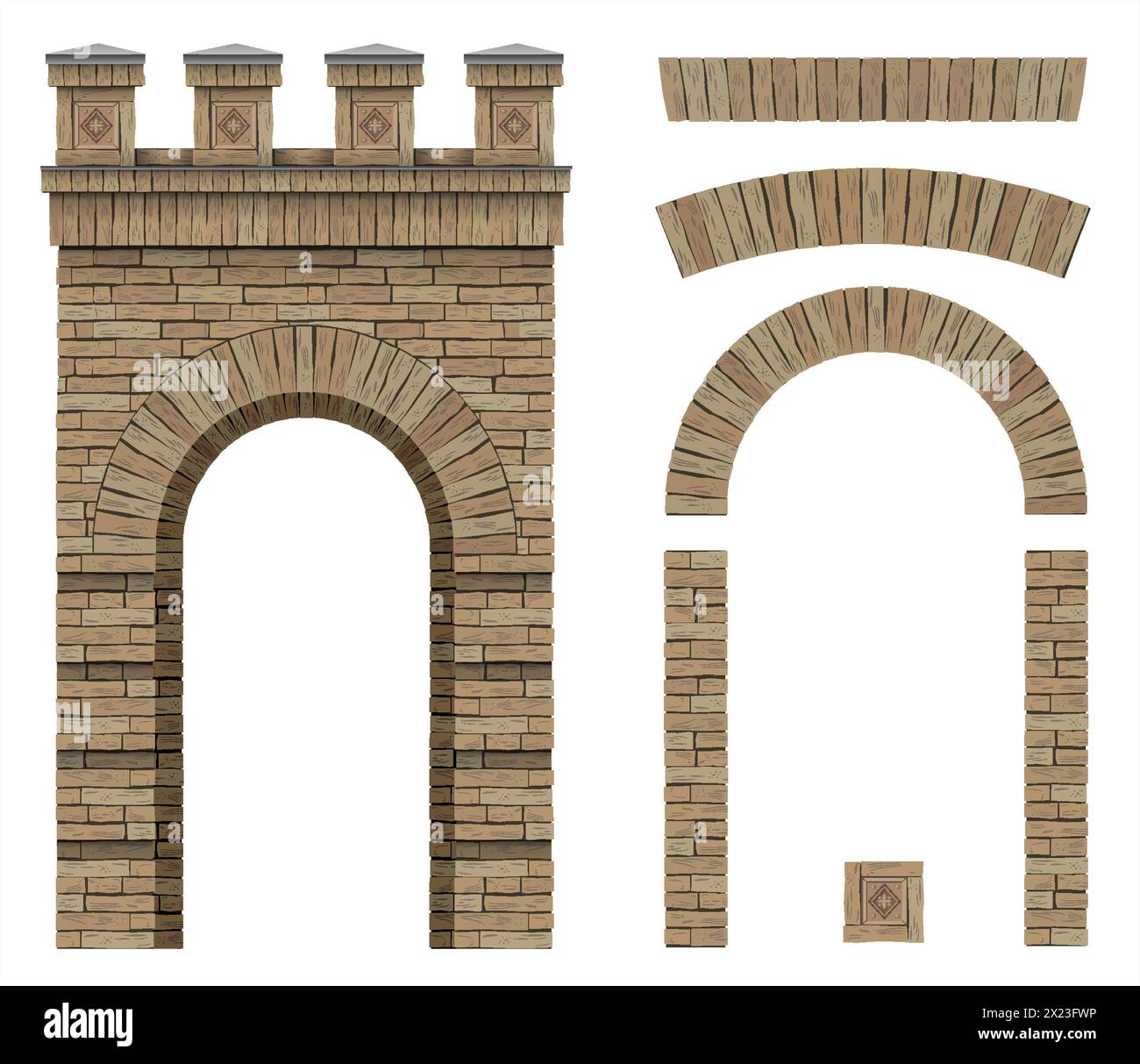 Fortress ruins Stock Vector Images - Alamy