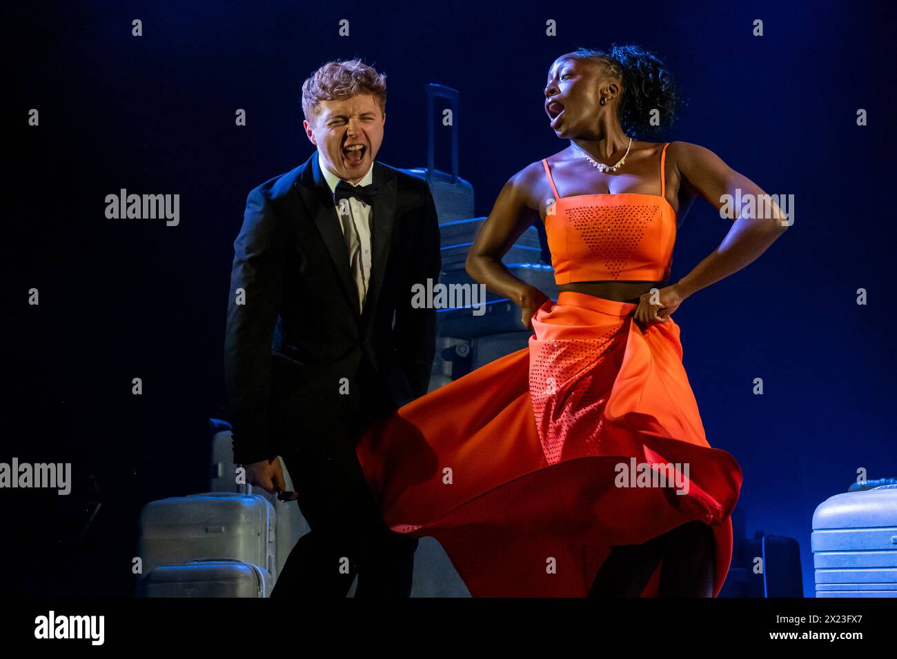 London, UK. 19 April 2024. Sam Tutty as Dougal and Dujonna Gift as ...