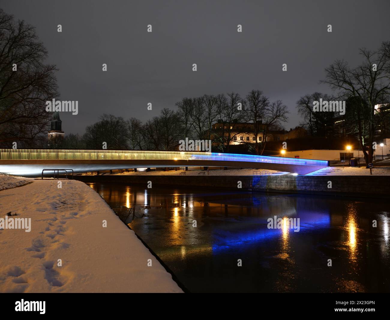 Beautiful night landscape at the Path of light event 2022. Turku ...