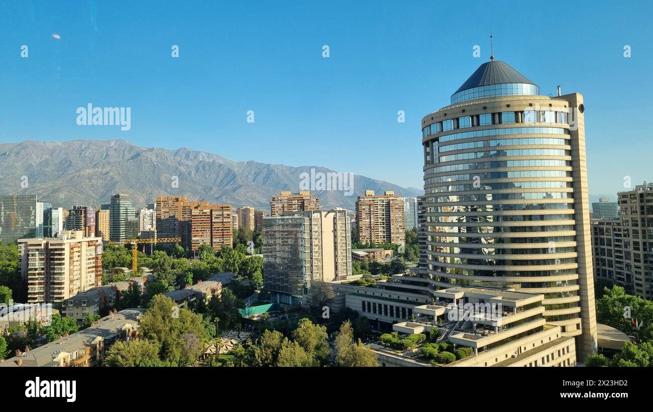 Tall new modern apartment buildings in Santiago de Chile Stock Photo ...
