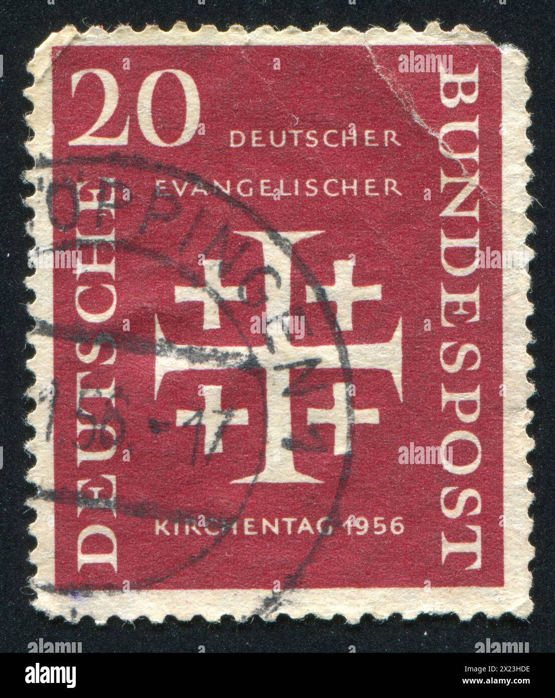 GERMANY - CIRCA 1956: stamp printed by Germany, shows Synod Emblem ...