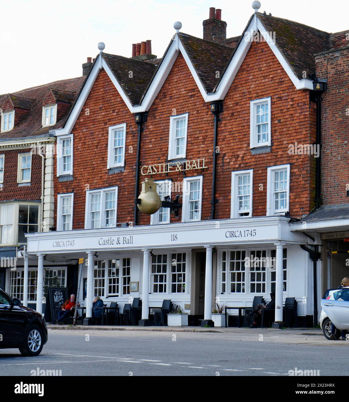 The Castle and Ball Pub from 1745 Stock Photo - Alamy