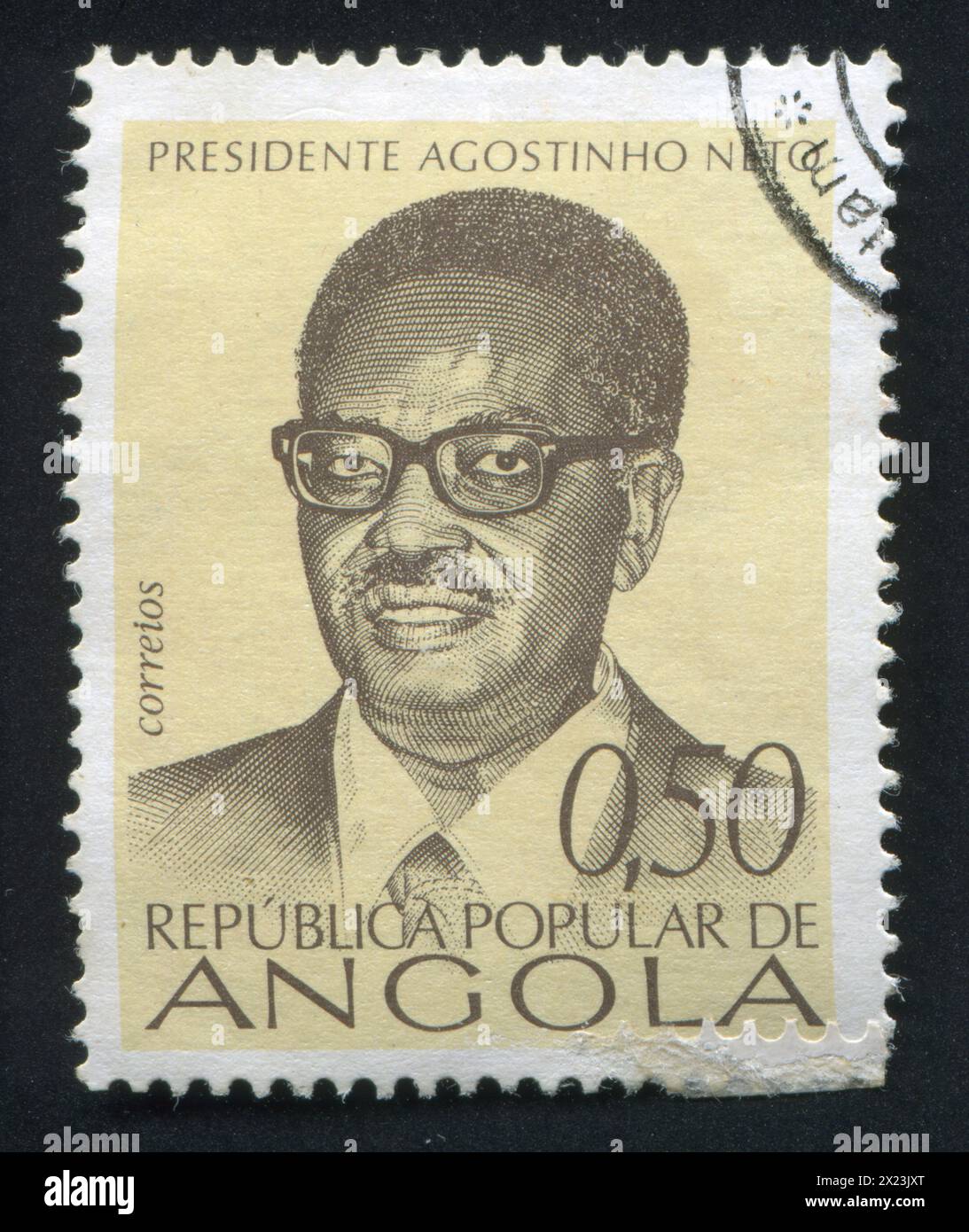 ANGOLA - CIRCA 1976: stamp printed by Angola, shows Agostinho Neto ...
