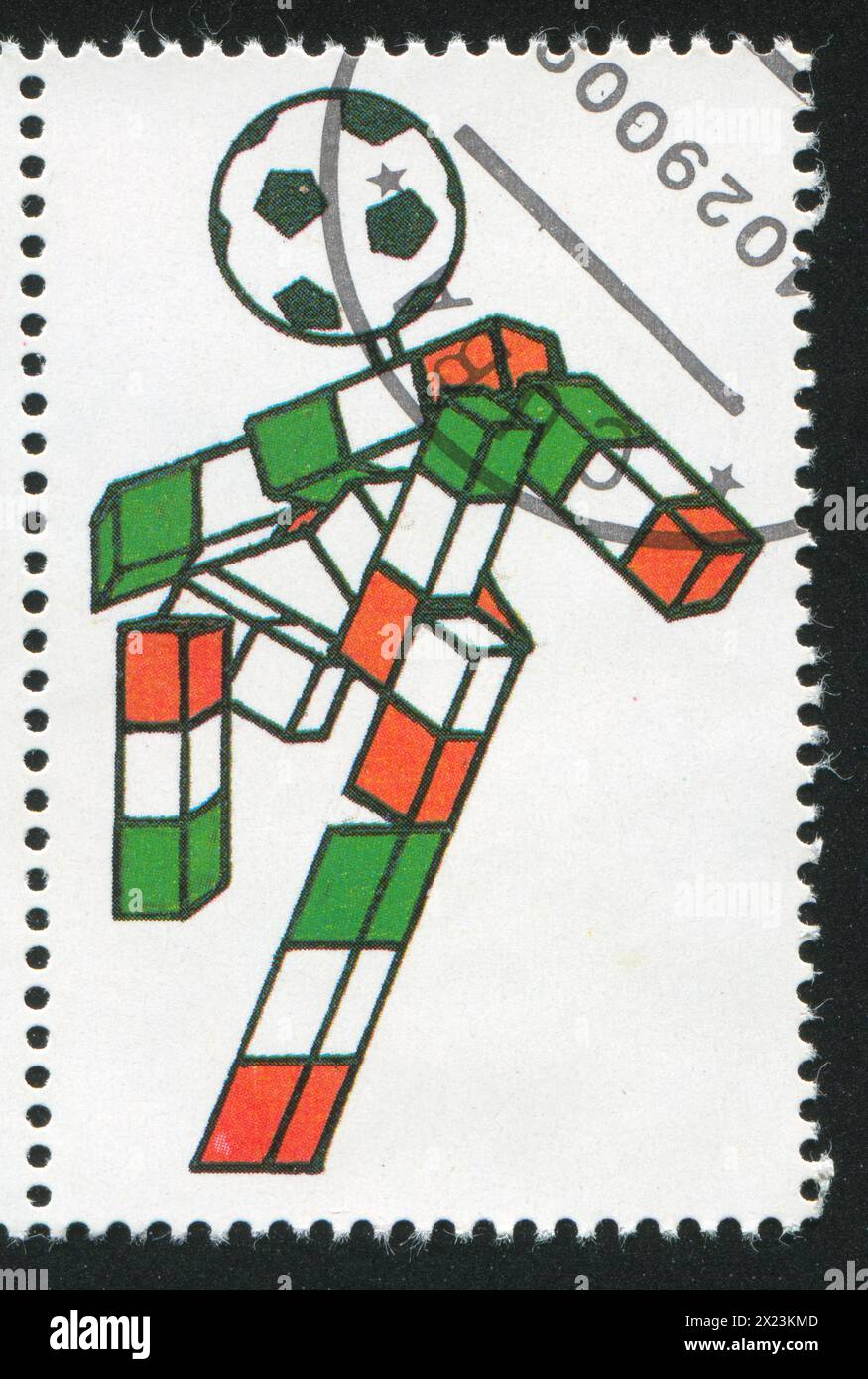 ITALY - CIRCA 1990: stamp printed by Italy, shows Football Mascot ...