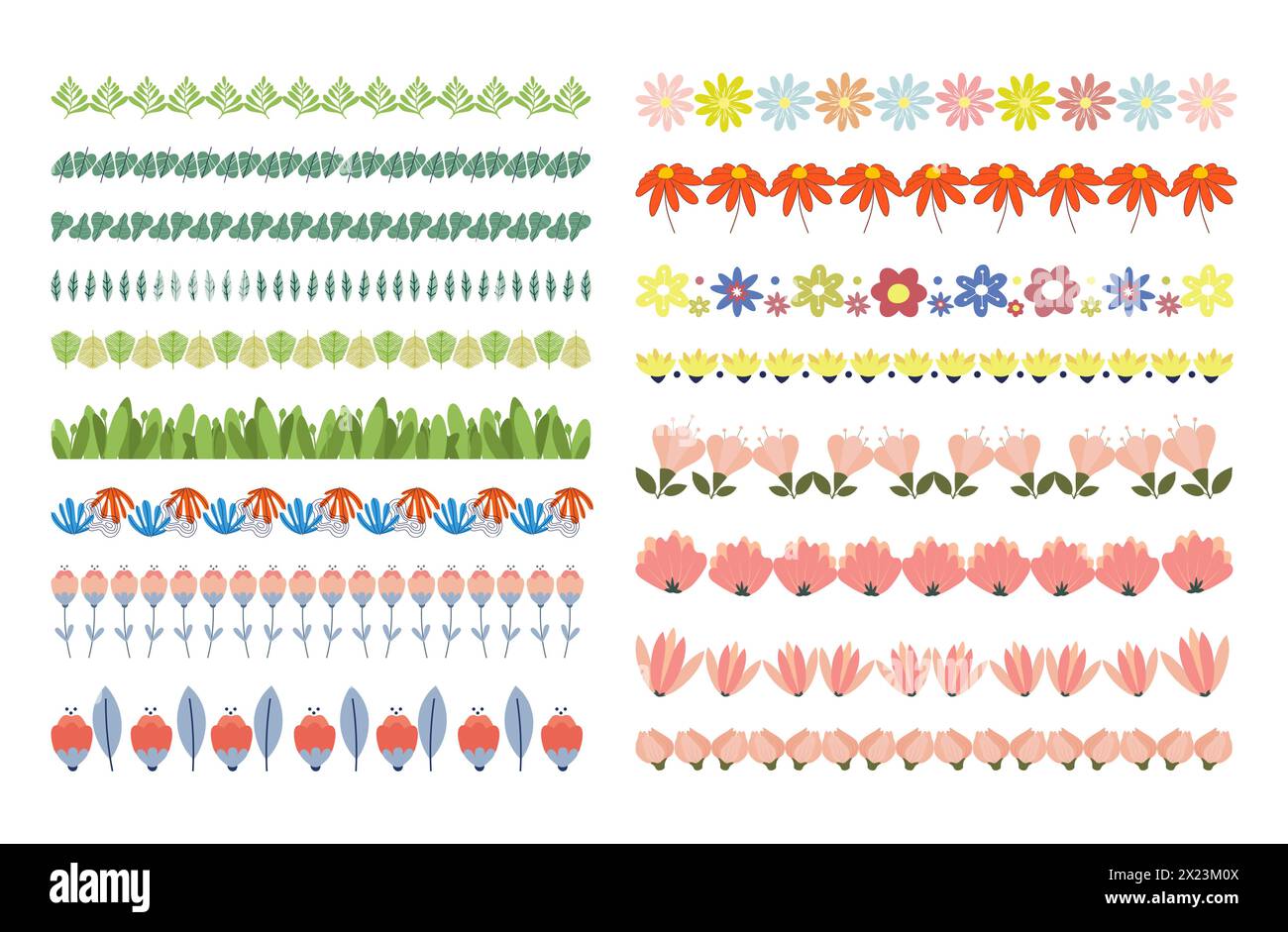 Colorful borders and dividers vector collection. Springtime Childish ...