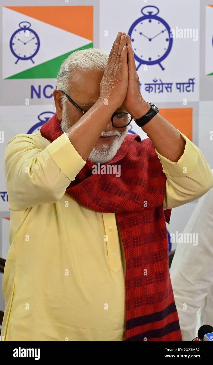 MUMBAI, INDIA - APRIL 19: Maharashtra Cabinet Minister and NCP leader Chhagan Bhujbal addressing ...