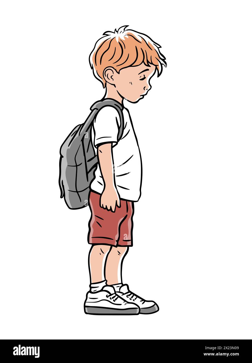 Little schoolboy boy with a backpack Stock Vector Image & Art - Alamy